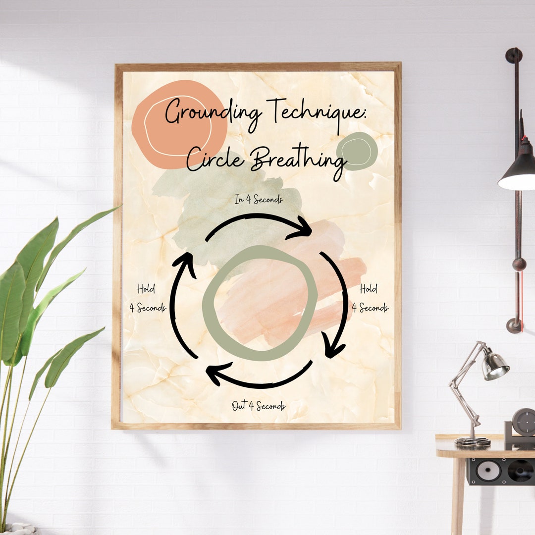 School Counselor Office Print | Circle Breathing Grounding Techniques ...