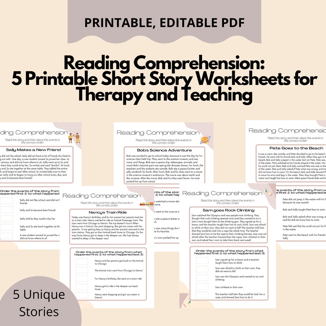 Printable Reading Comprehension Question Worksheets for Kids | 5 ...