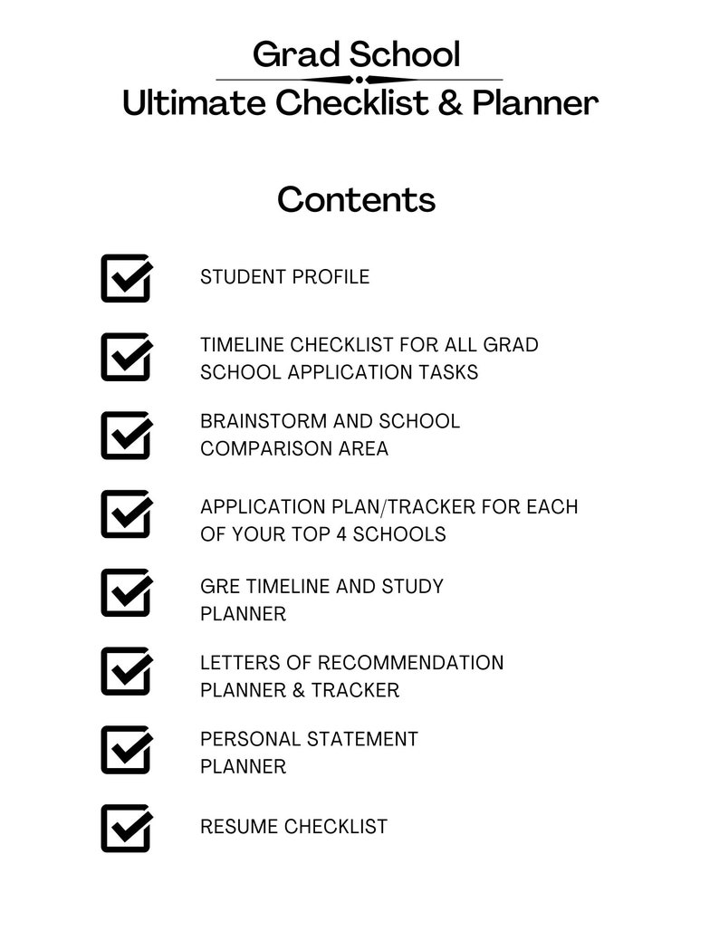 Ultimate Grad School Application Checklist and Planner | Printable ...