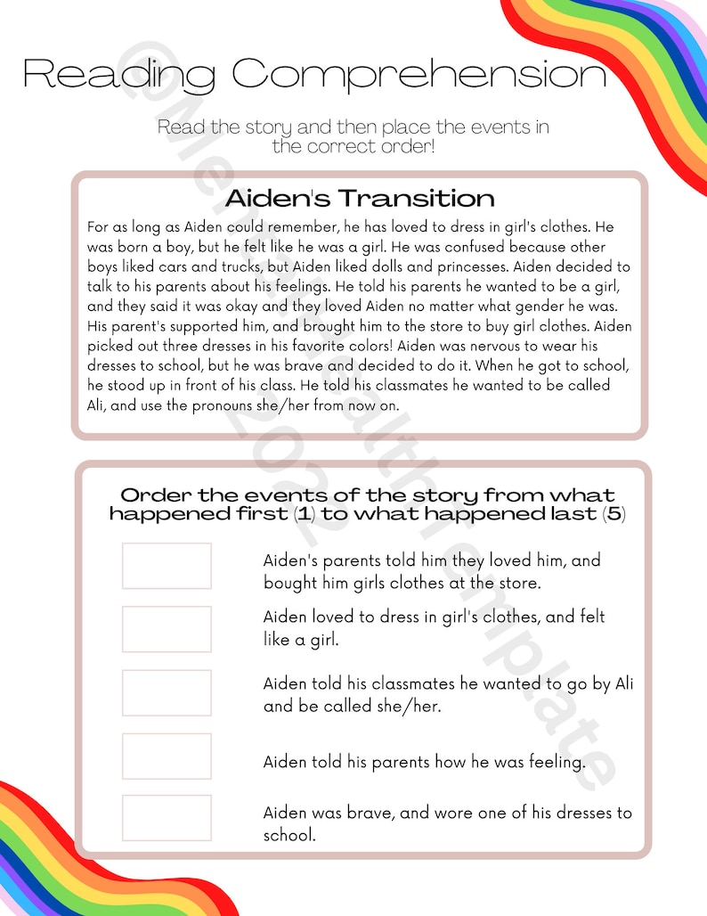 Printable Reading Comprehension Question Worksheets for Kids | 10 ...