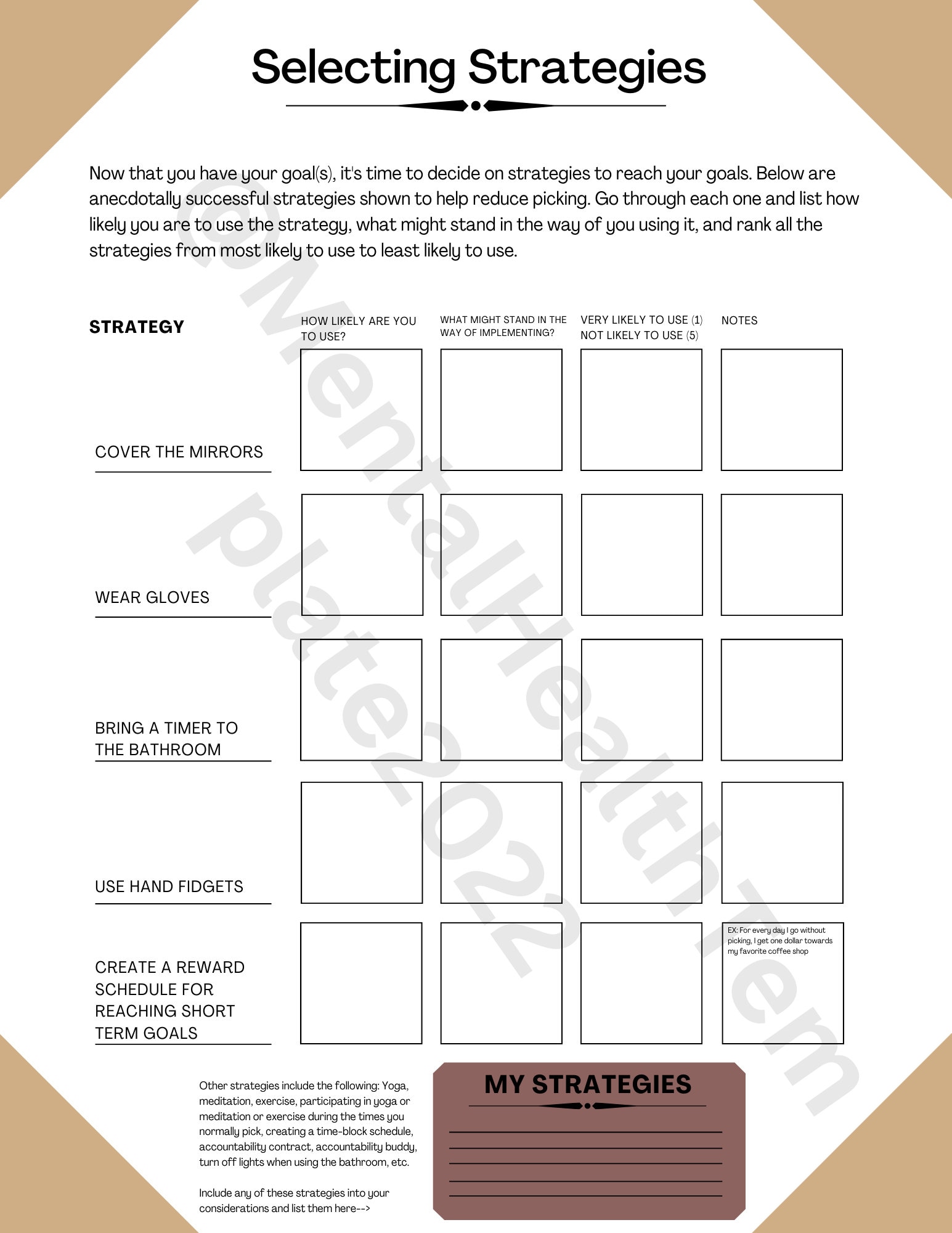Skin Picking Therapy Journal, Planner, Workbook, and Tracker ...