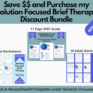 Solution Focused Brief Therapy Worksheet Bundle | Child SFBT Therapy ...