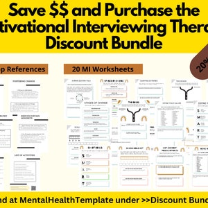 Motivational Interviewing Worksheet Bundle Adult MI Therapy - Etsy