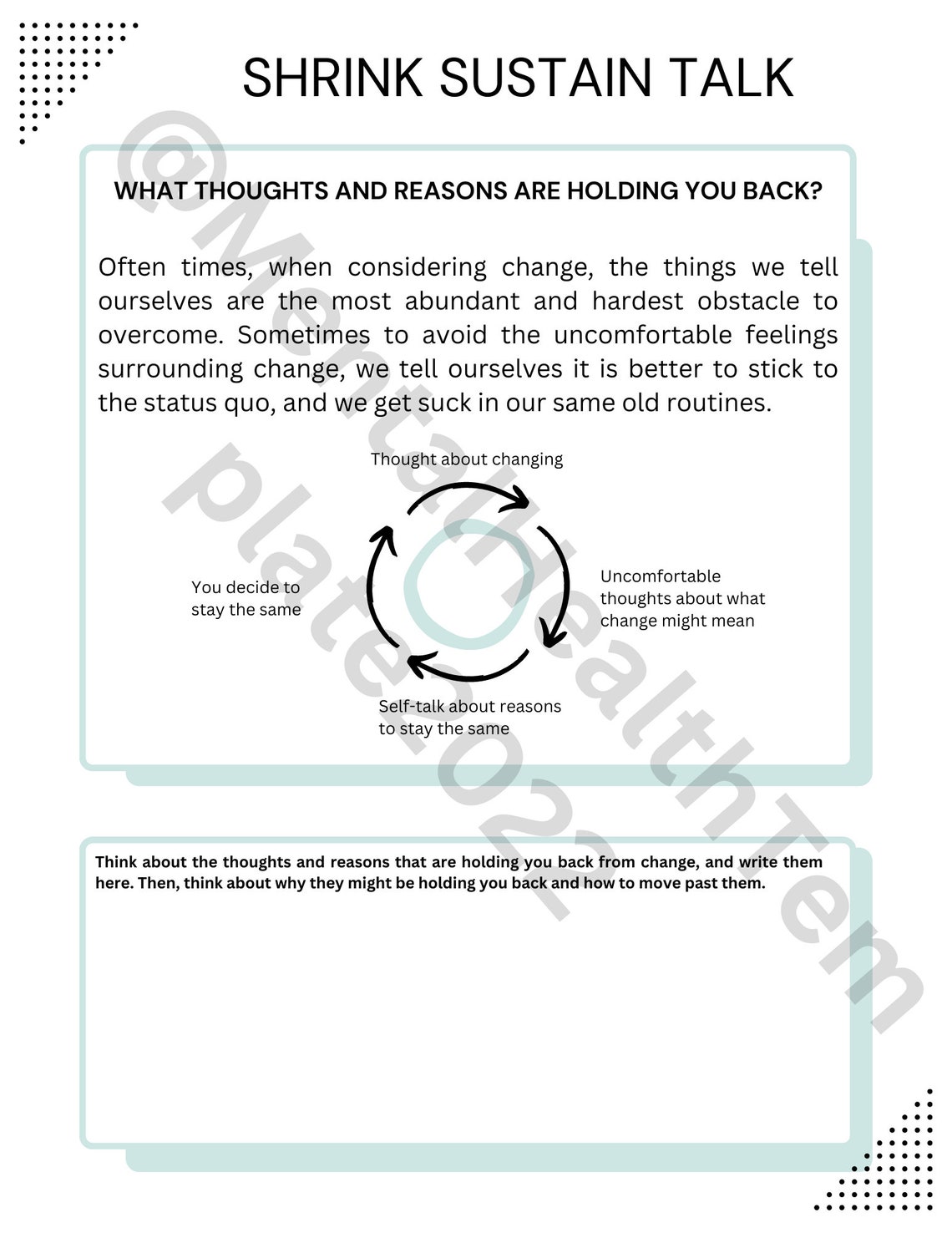 Motivational Interviewing Worksheet Bundle Adult Teen MI - Etsy