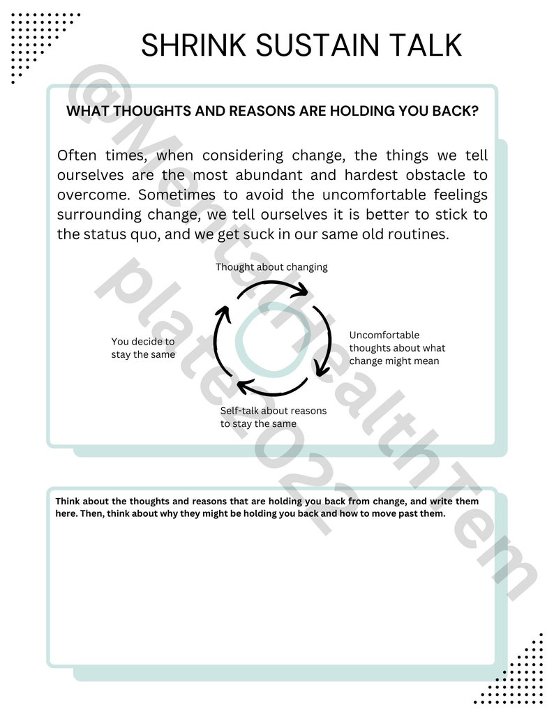 Motivational Interviewing Worksheet Bundle Adult Teen MI - Etsy