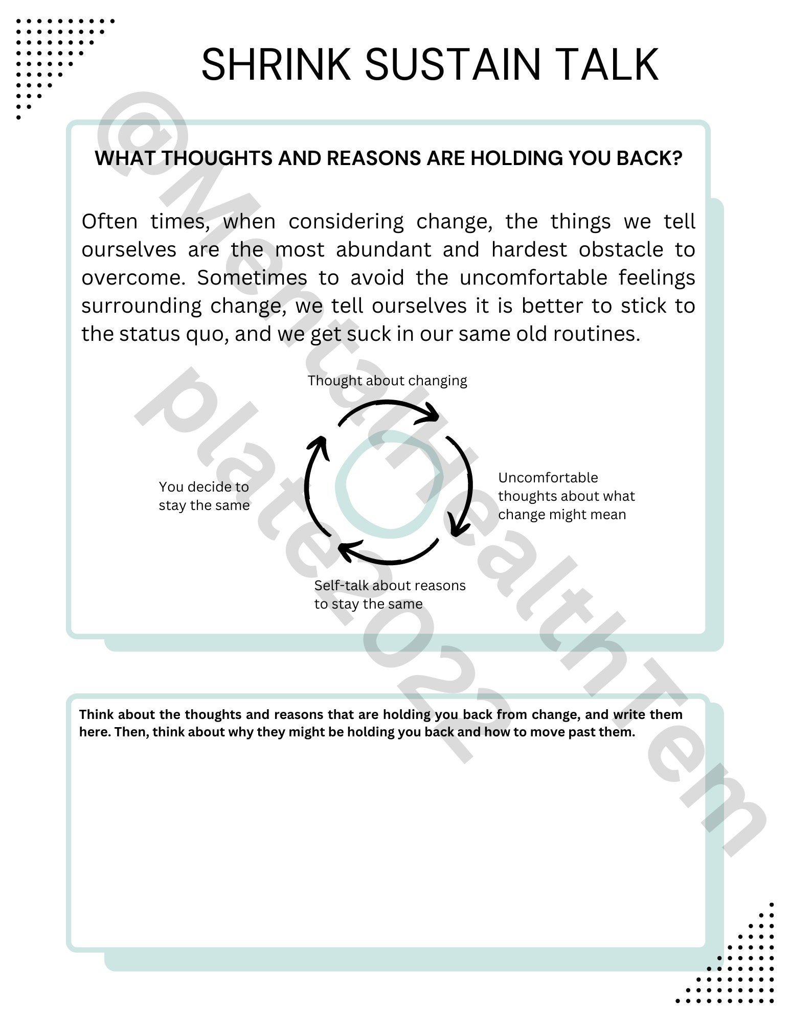 Motivational Interviewing Worksheet Bundle Adult Teen MI - Etsy