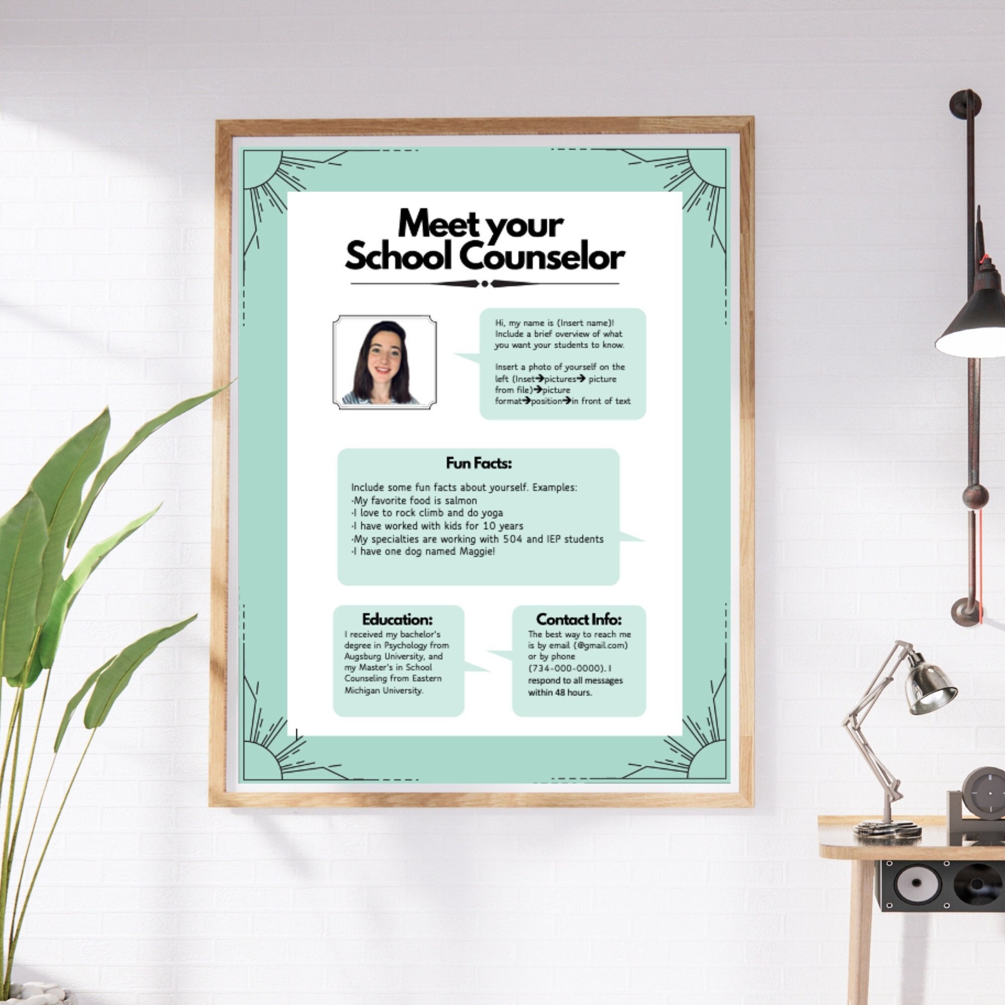 Meet Your School Counselor Template: Editable Microsoft Word, Instant ...