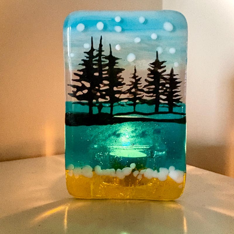 Fused Glass Beach Scene - Etsy