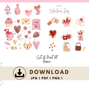 Printable Love-valentines Day-san Valentin Bundle Stickers- Set of 5 - Etsy