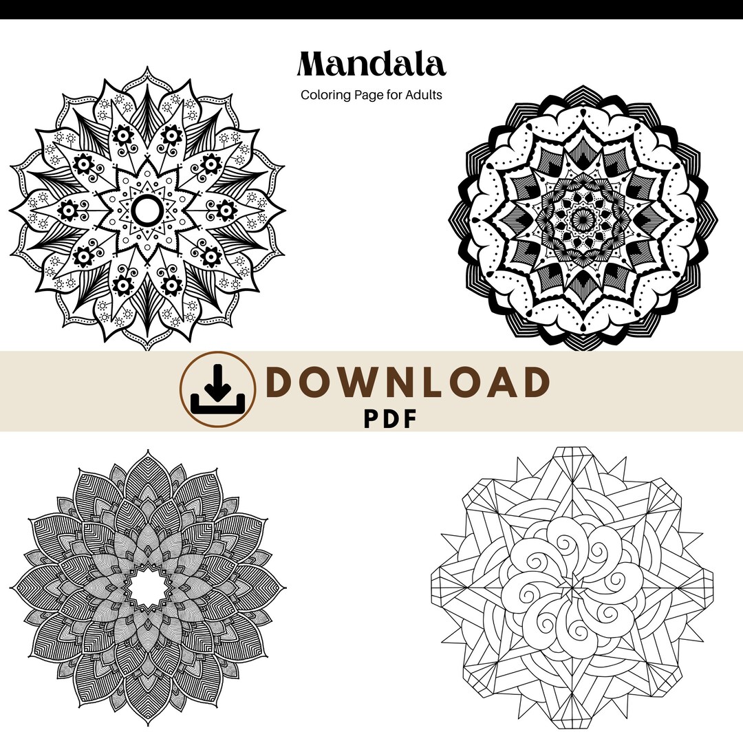 Adult Coloring Book PDF Adult Mandala Colouring Book Printable - Etsy