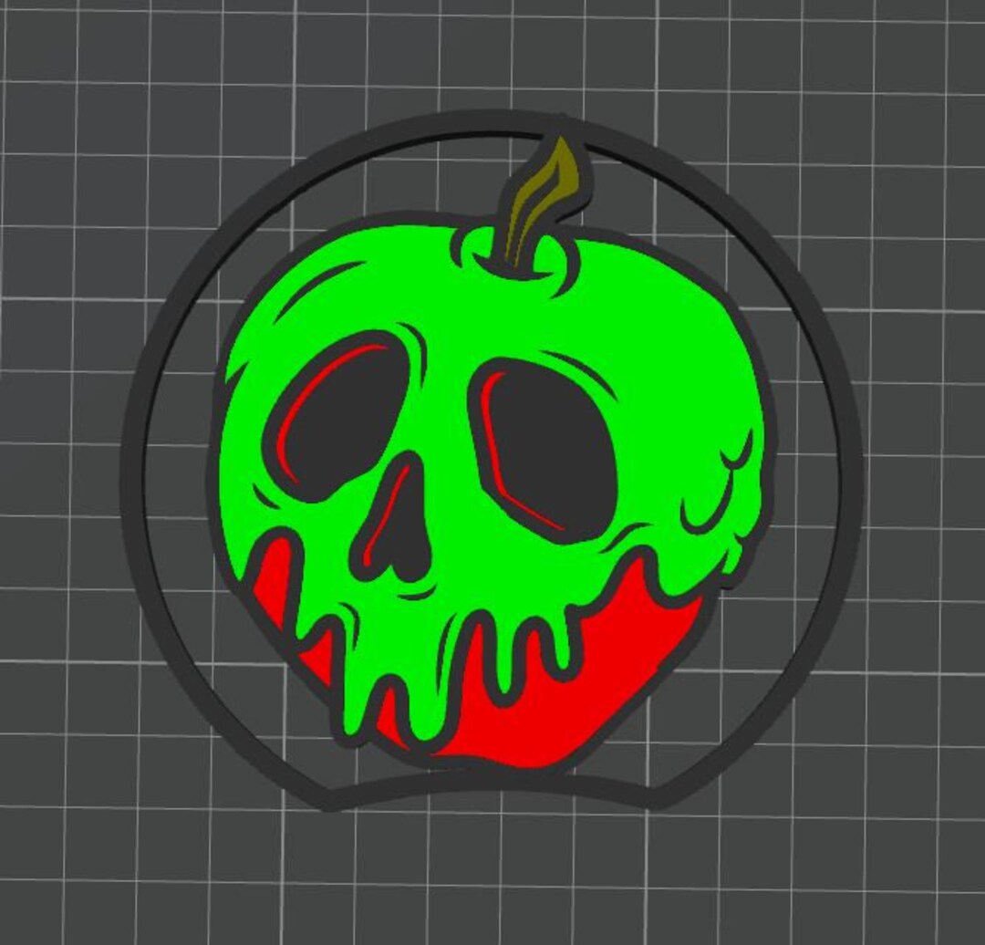Poison Apple Mickey Ear 3D STL File 3D Printable Mickey Ear Snow White ...