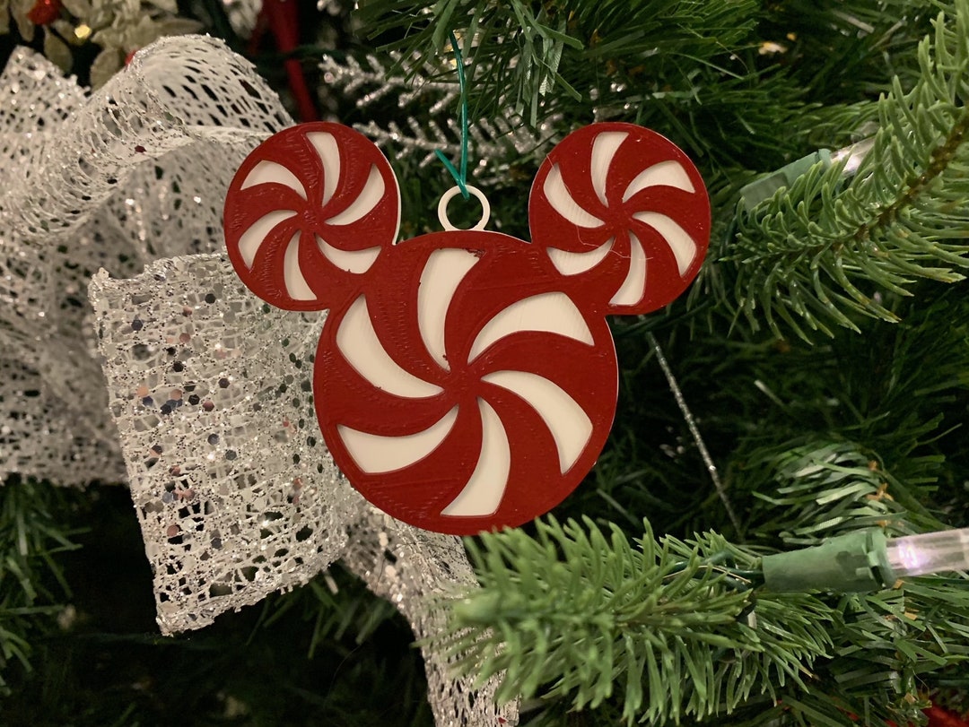 Mickey Peppermint Ornament 3D Printed Handmade Custom - Etsy