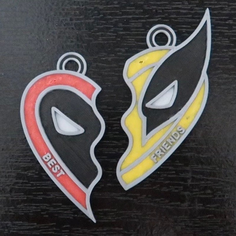 Deadpool and Wolverine Heart Necklace - Etsy