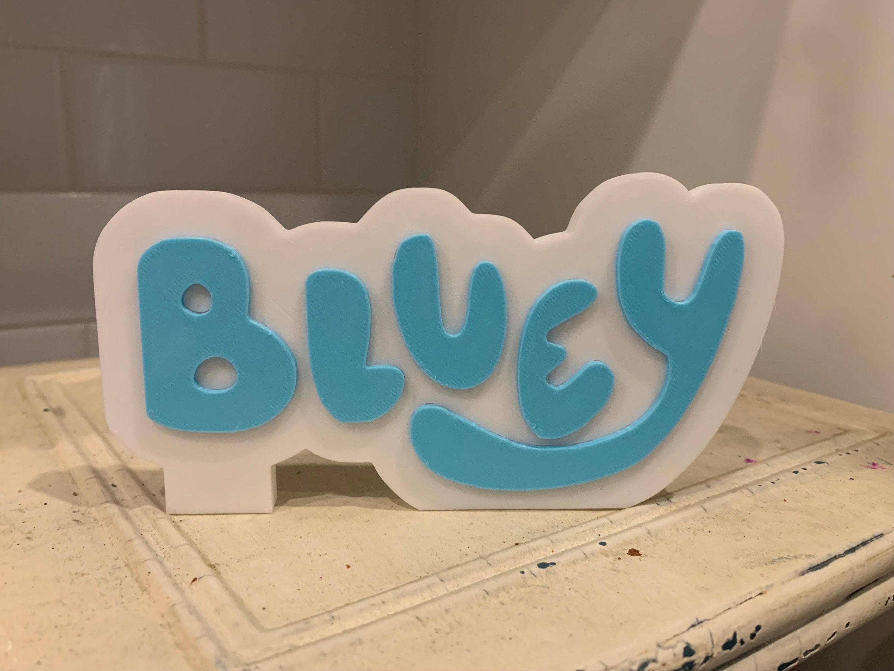 Bluey 3D Printed Logo Sign Desk Shelf Wall Art - Etsy