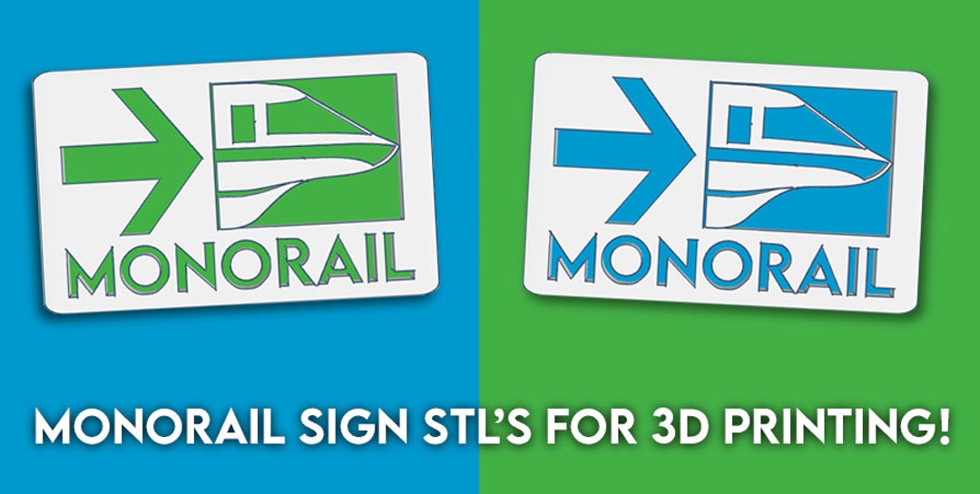 Monorail This Way Sign Plaque 3D STL File 3D Printable - Etsy