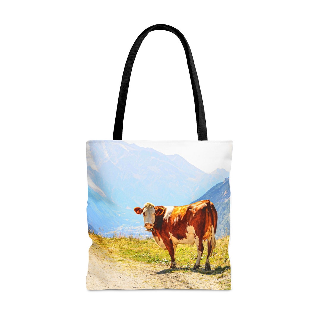 Cow Print Tote Bag - Etsy