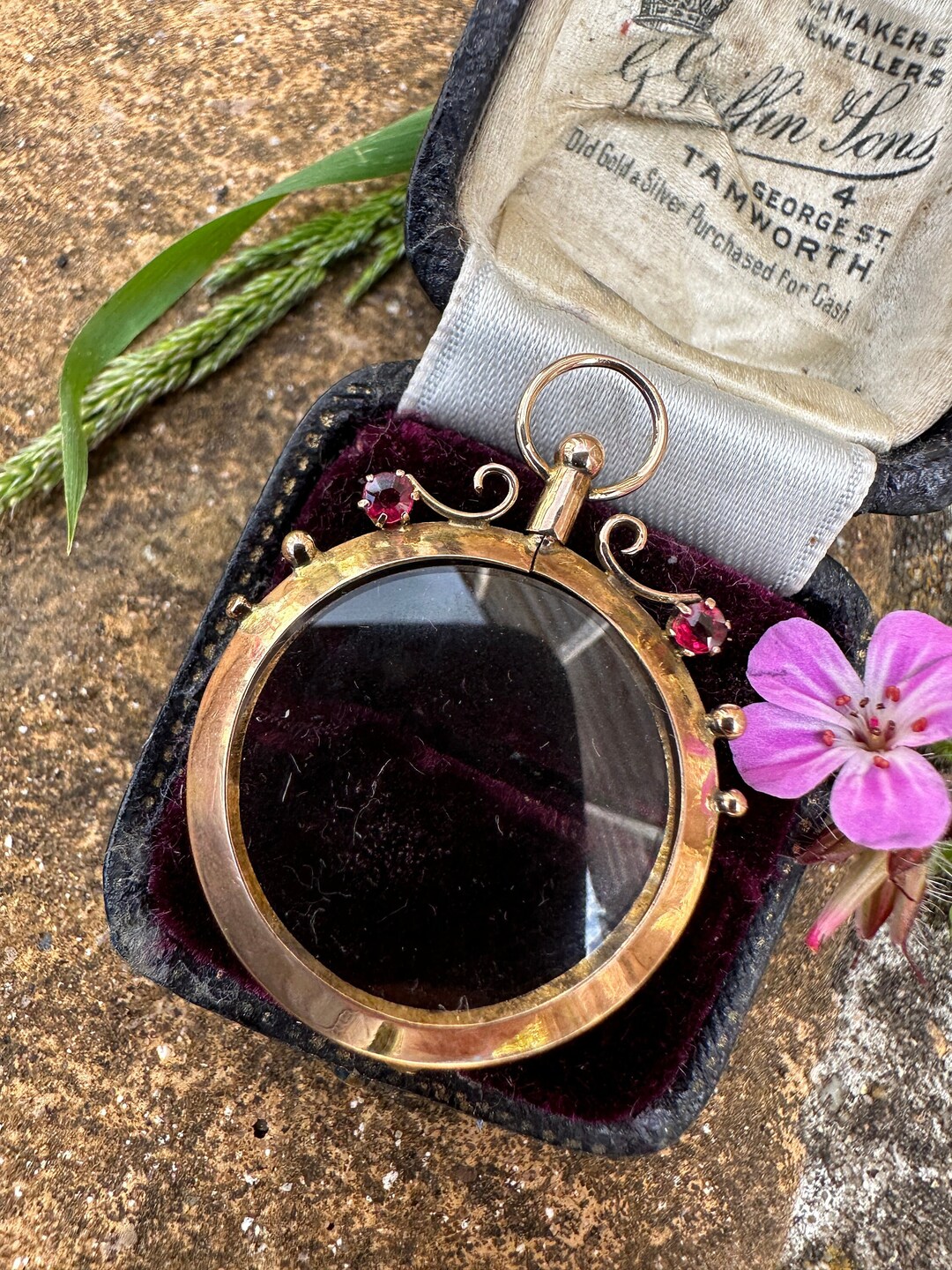 Antique 9ct Gold Glass Open Locket Pendant - Etsy