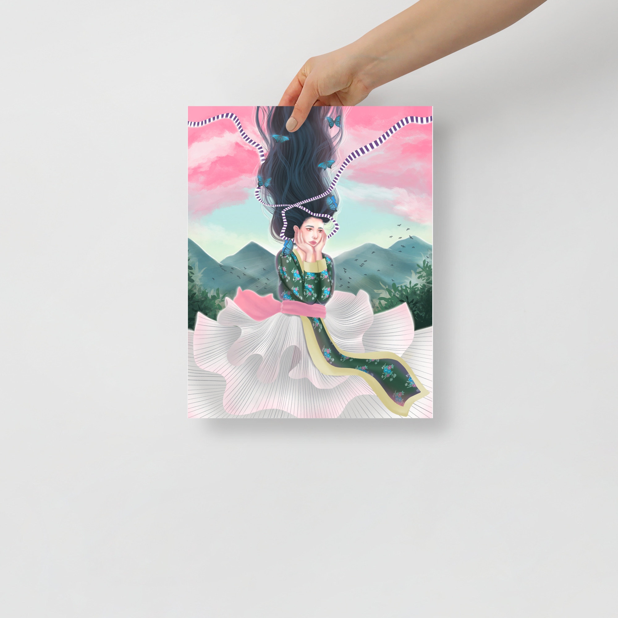 Hmong Girl Mountain Song Illustration | Photo Paper Poster | Art Print ...