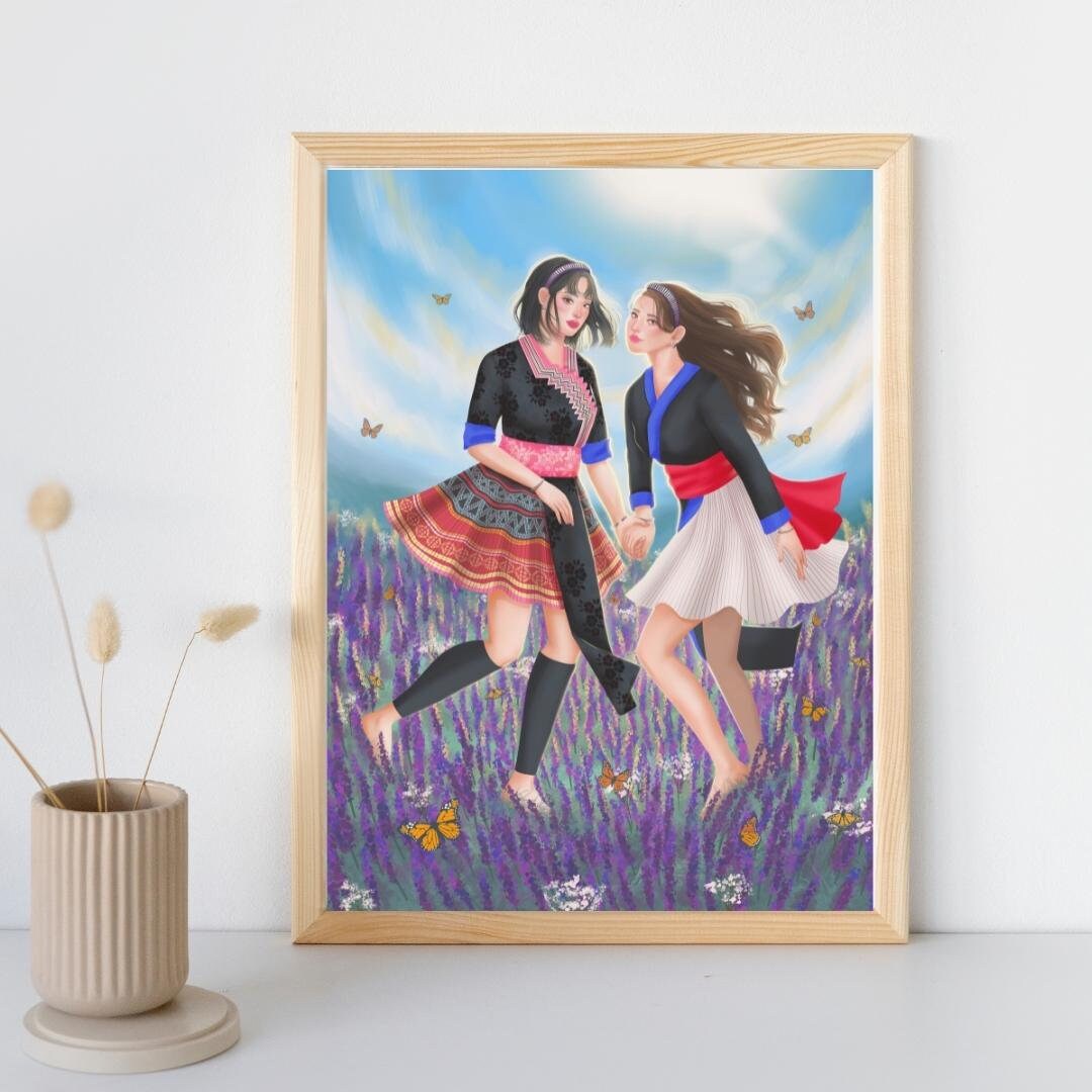 Hmong Sisterhood Vivncaus Illustration | Photo Paper Poster | Art Print ...