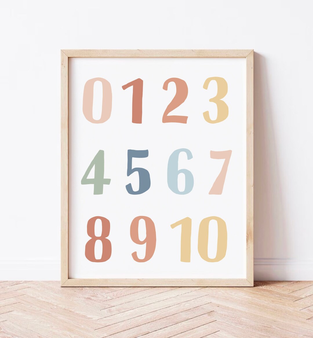 Rainbow Counting Poster, Numbers 0-10 Print, PRINTABLE Educational Wall ...