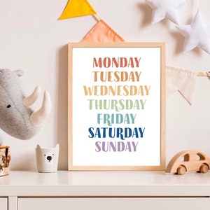 Days of the Week Classroom Posters, Printable Montessori Materials ...