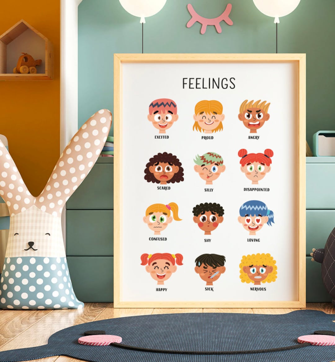 Feelings Poster for Kids Emotions Educational Poster Toddler Feelings ...