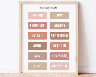 Rainbow Days of the Week, Playroom Educational Poster, Rainbow Nursery ...