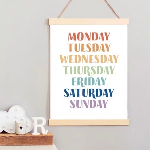 Days of the Week Classroom Posters, Printable Montessori Materials ...