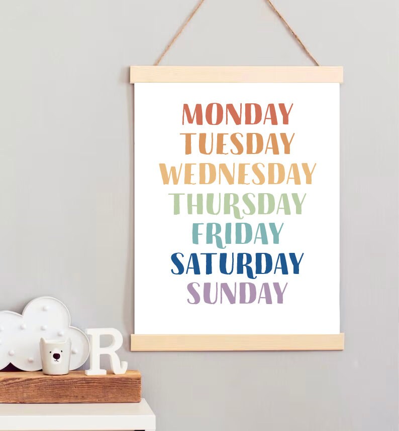 Days of the Week Classroom Posters, Printable Montessori Materials ...