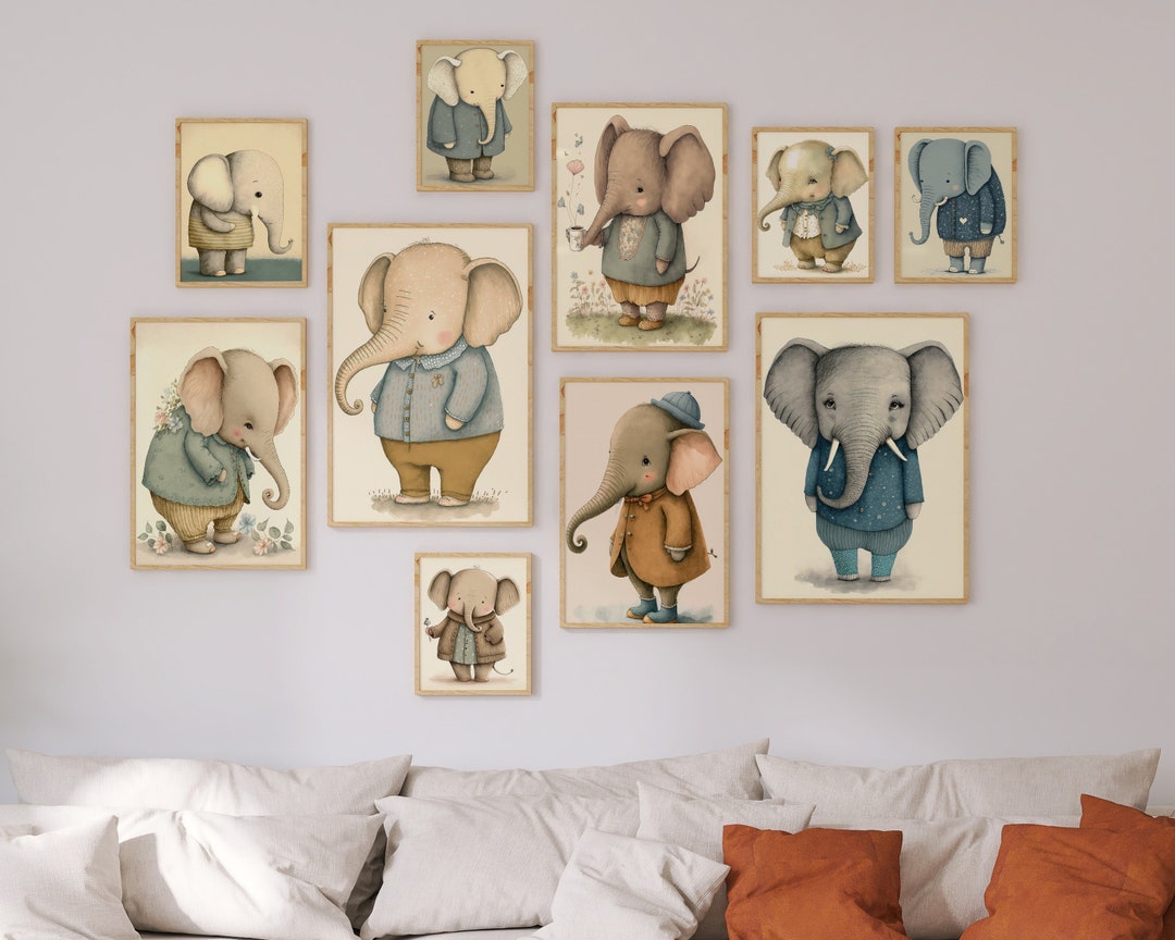 Elephant Decor, Elephant Poster, Elephant Print, Nursery Decor, Nursery ...