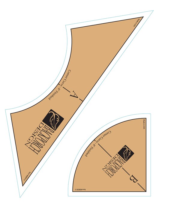 8 Corner Curve Template Set With Pattern | Etsy