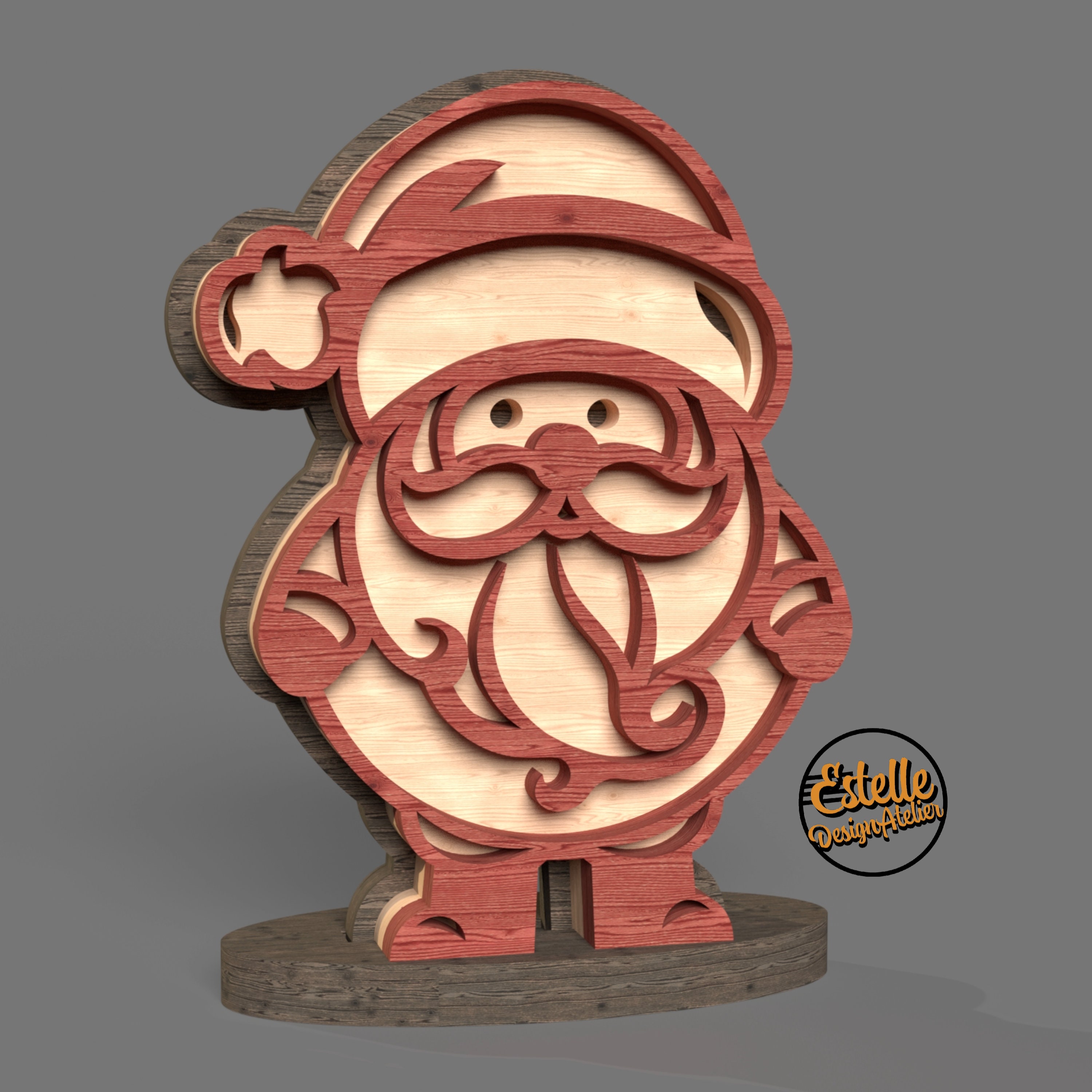 Scroll Saw Santa Claus, Downloadable Pdf, Christmas, Ornaments, Scroll ...