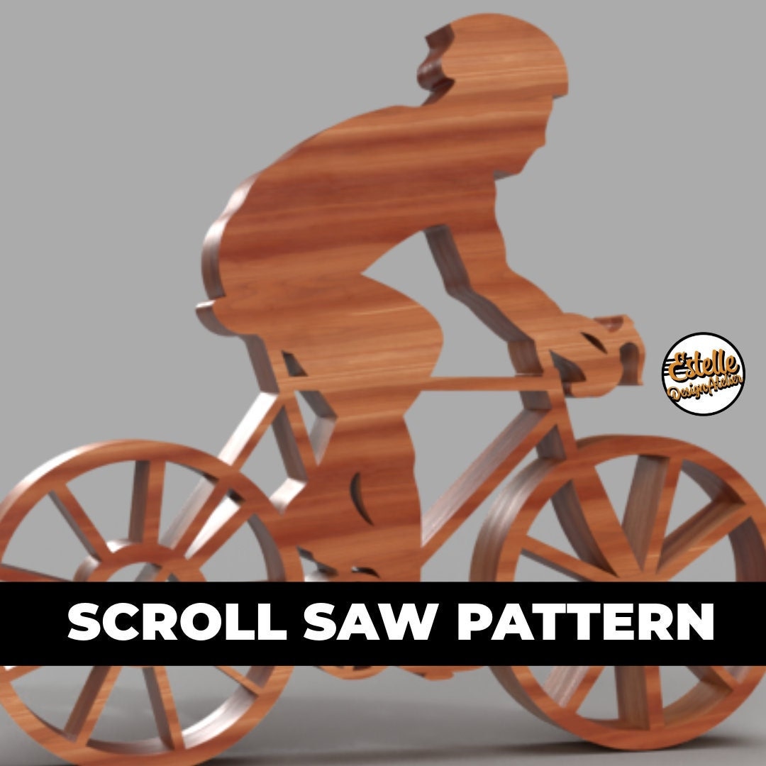 Cyclist Scroll Saw Pattern, Downloadable Pdf - Etsy