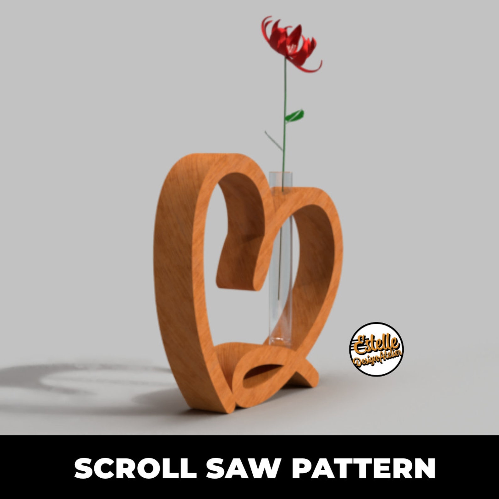 Test Tube Holder in the Shape of a Heart- Scroll Saw Pattern (pdf ...