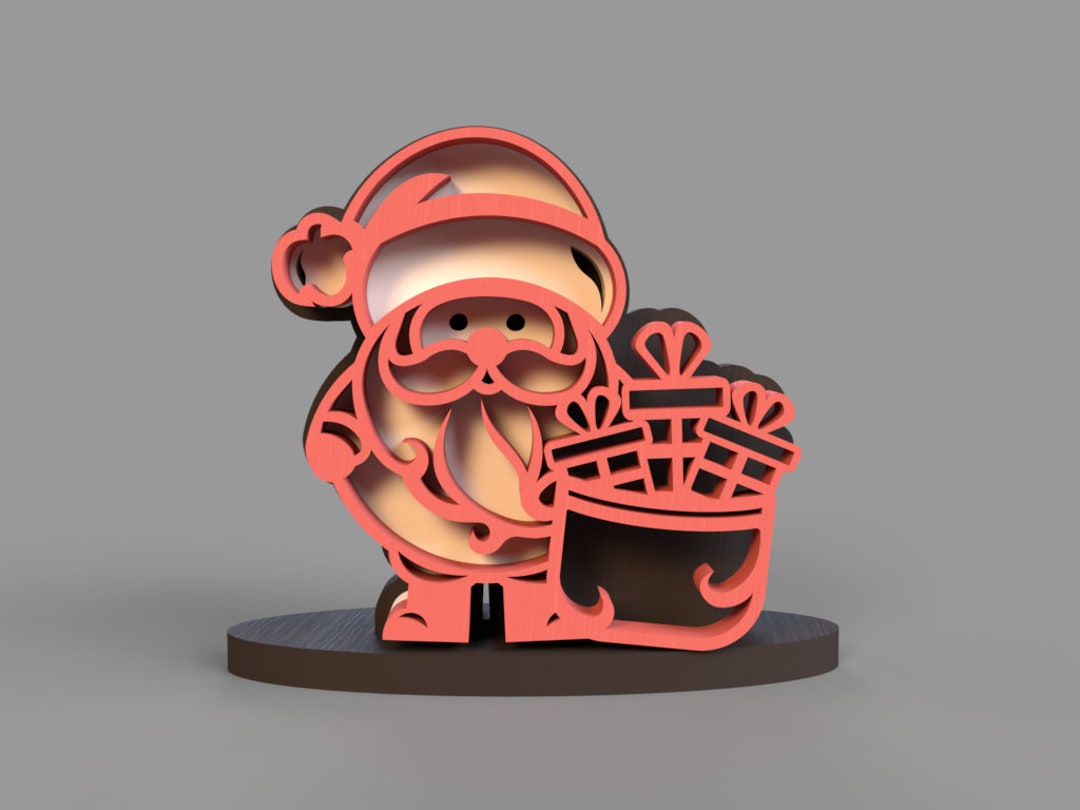 Scroll Saw Santa Claus and Gifts, Downloadable Pdf, Christmas ...