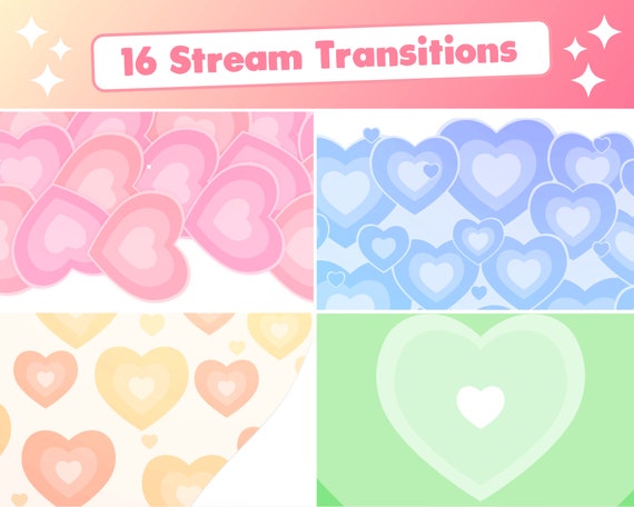 16 Heart Stinger Transitions for Twitch Streams / Valentines / | Etsy