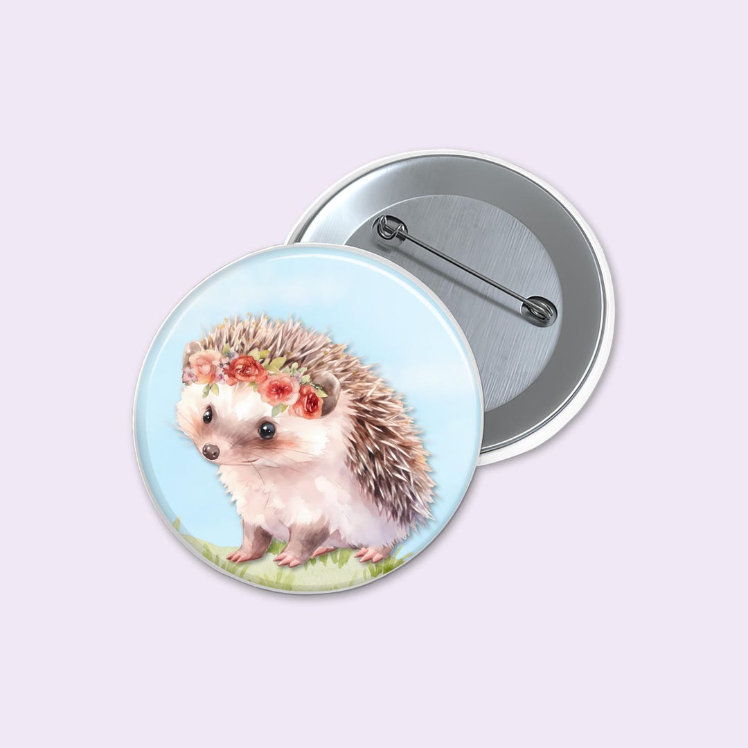 3 Inch Pin Back Buttons Images, Flower Crown Animals, Printable ...