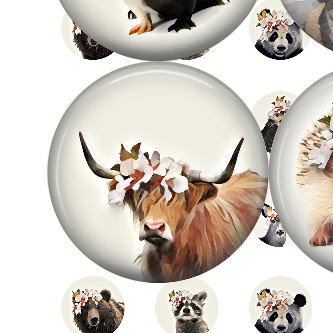 1 Inch Animal Circles Printable – Digital Forest Friends for DIY ...