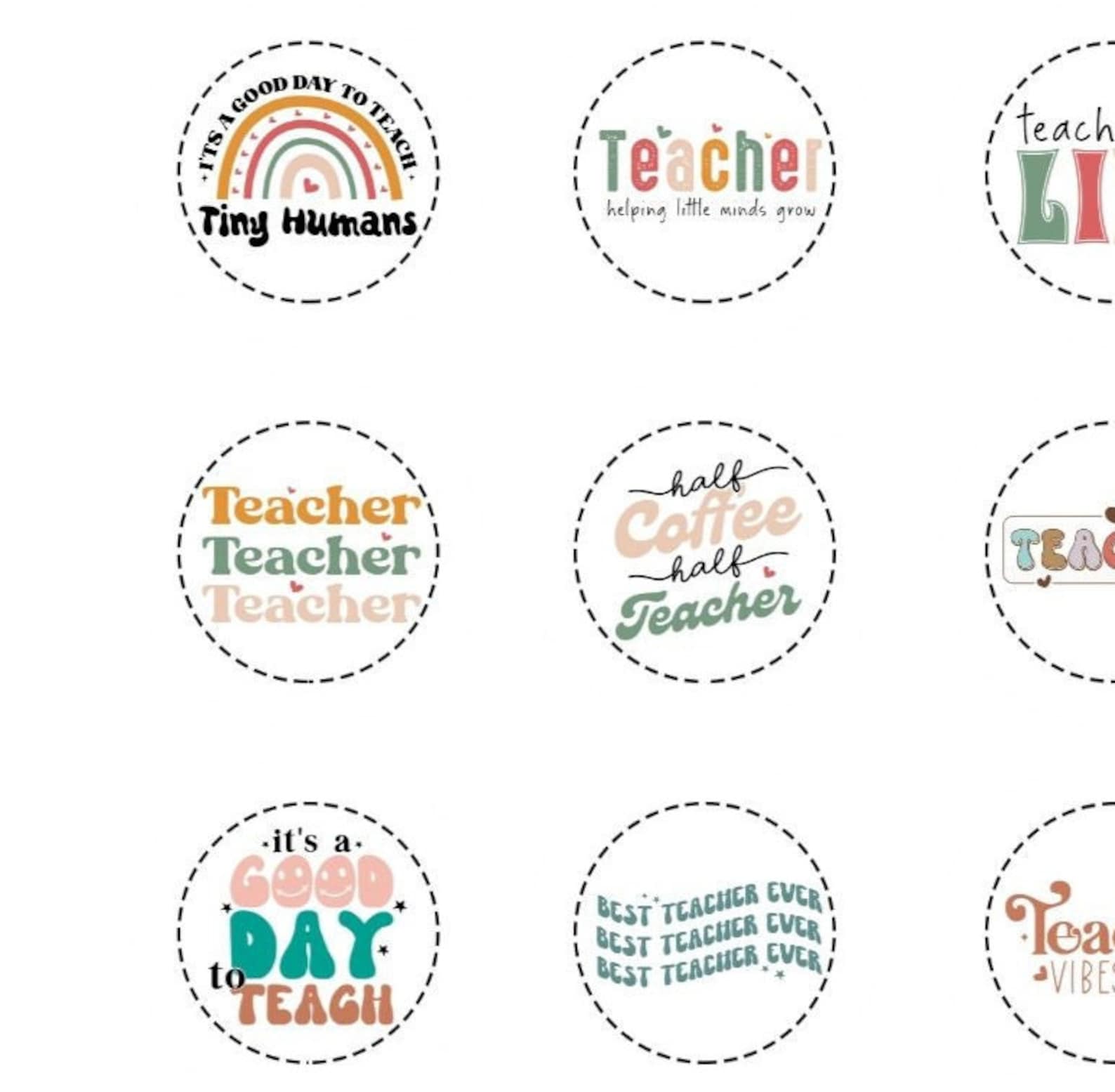 1-inch Retro Teacher Pinback Button Template - Badge for Educators ...