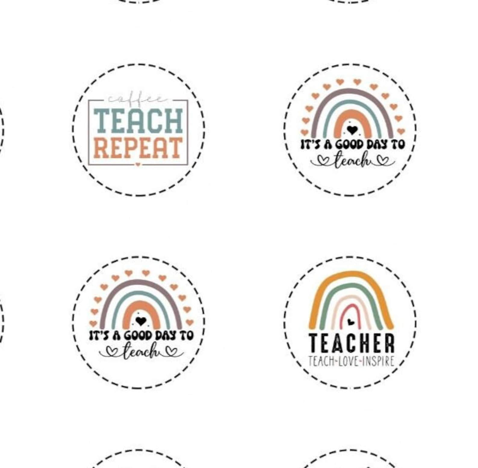 1-inch Retro Teacher Pinback Button Template - Badge for Educators ...
