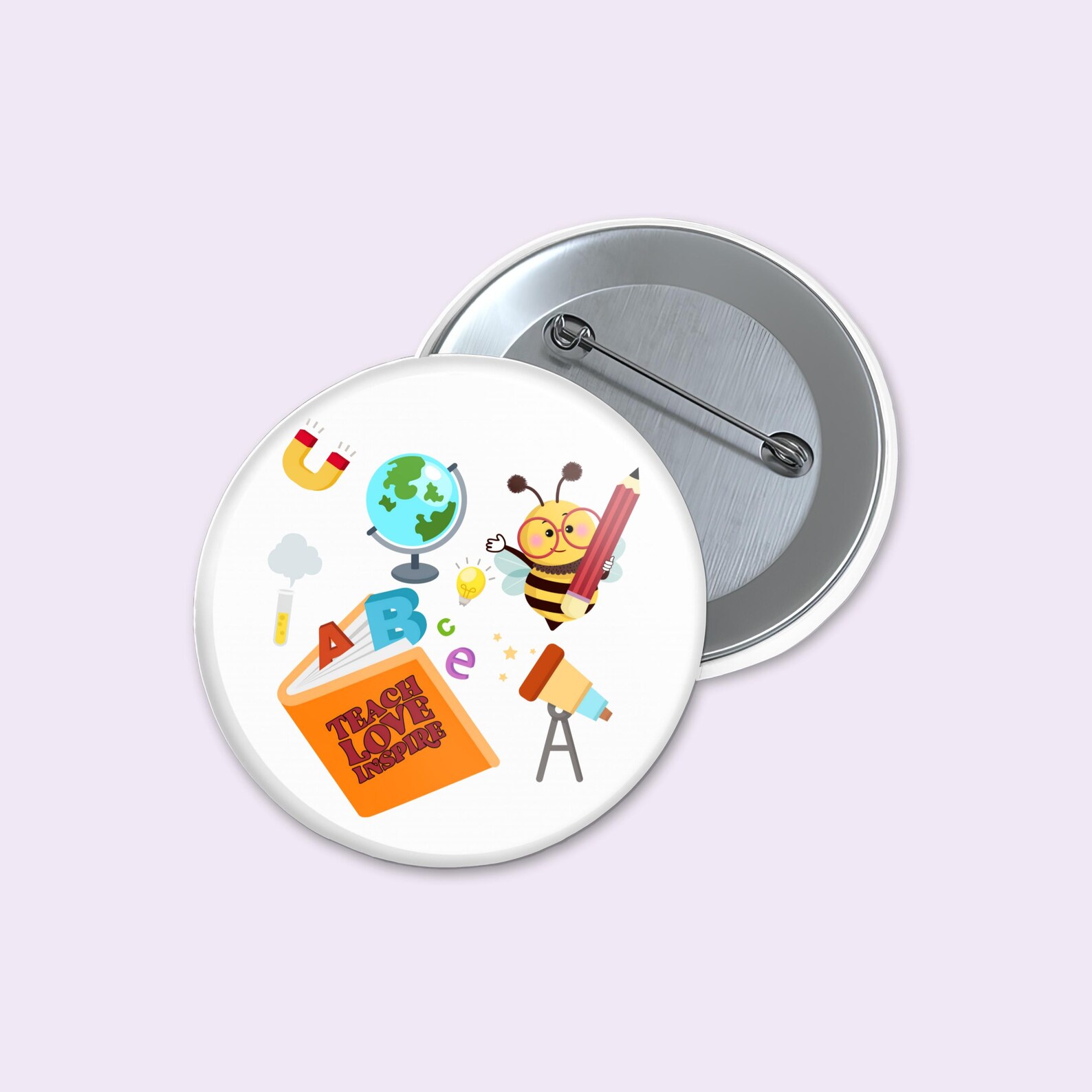 2.25 Inch Button Templates, Teacher Theme, Printable Downloads, - Etsy