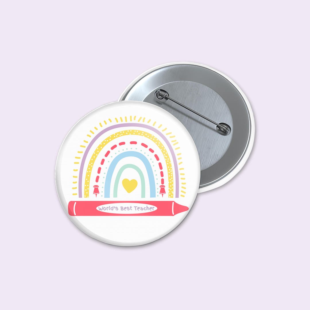 Printable Downloadable Teacher Pin Back Button Template - 1.5 Inch ...