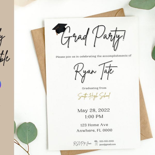 Graduation Celebration Invitation Template - Etsy