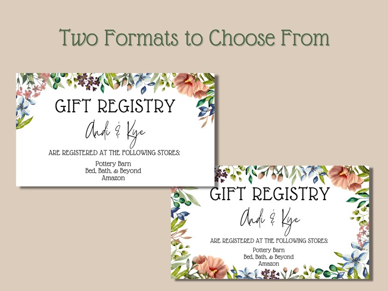Bridal Shower Invitation, Registry Card Template, Bridal Brunch ...
