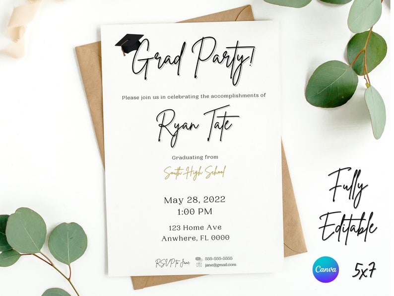 Graduation Invitation, 2024 Graduation Party Invitation Template ...