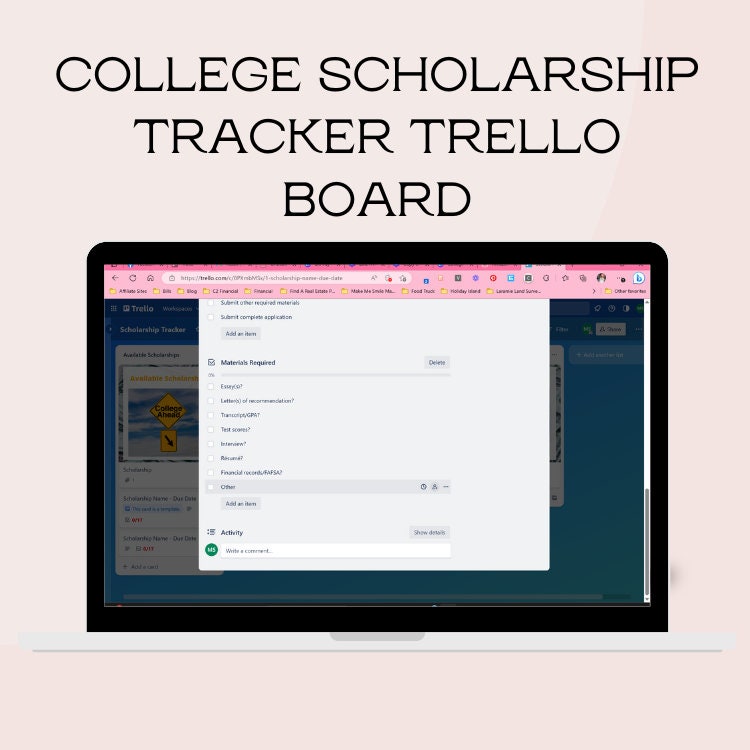 Scholarship Tracker Trello Board: Organize Your Path to Success! - Etsy
