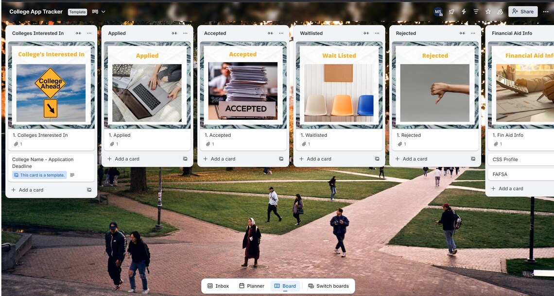 College Application Tracker Trello Board – Stay Organized Through Every ...