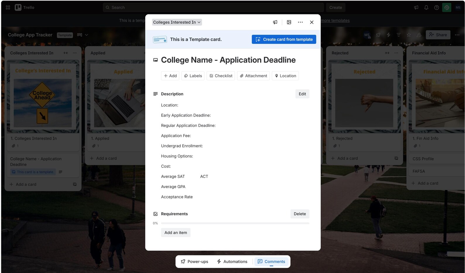 College Application Tracker Trello Board – Stay Organized Through Every ...