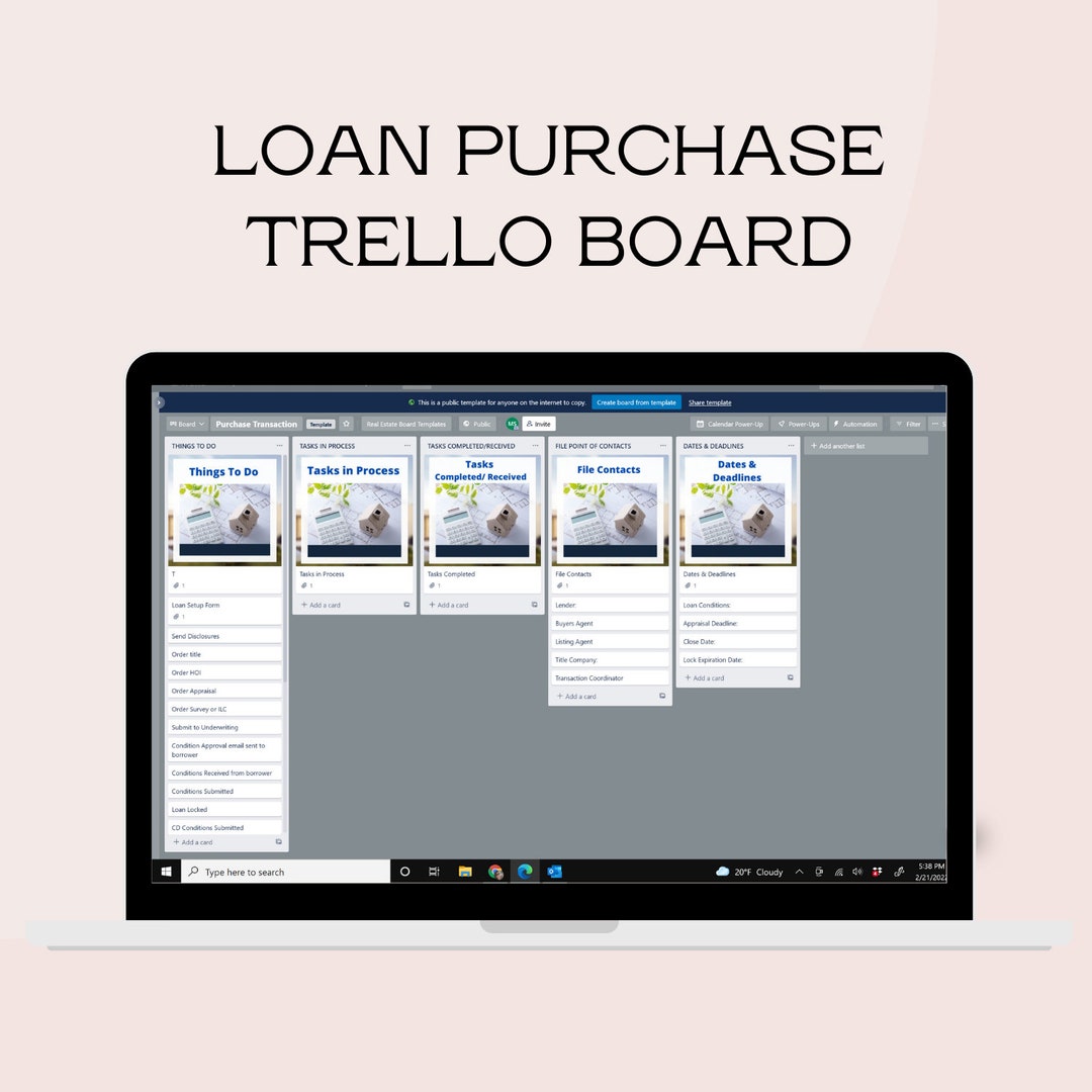 Mortgage Purchase Board Template - Etsy