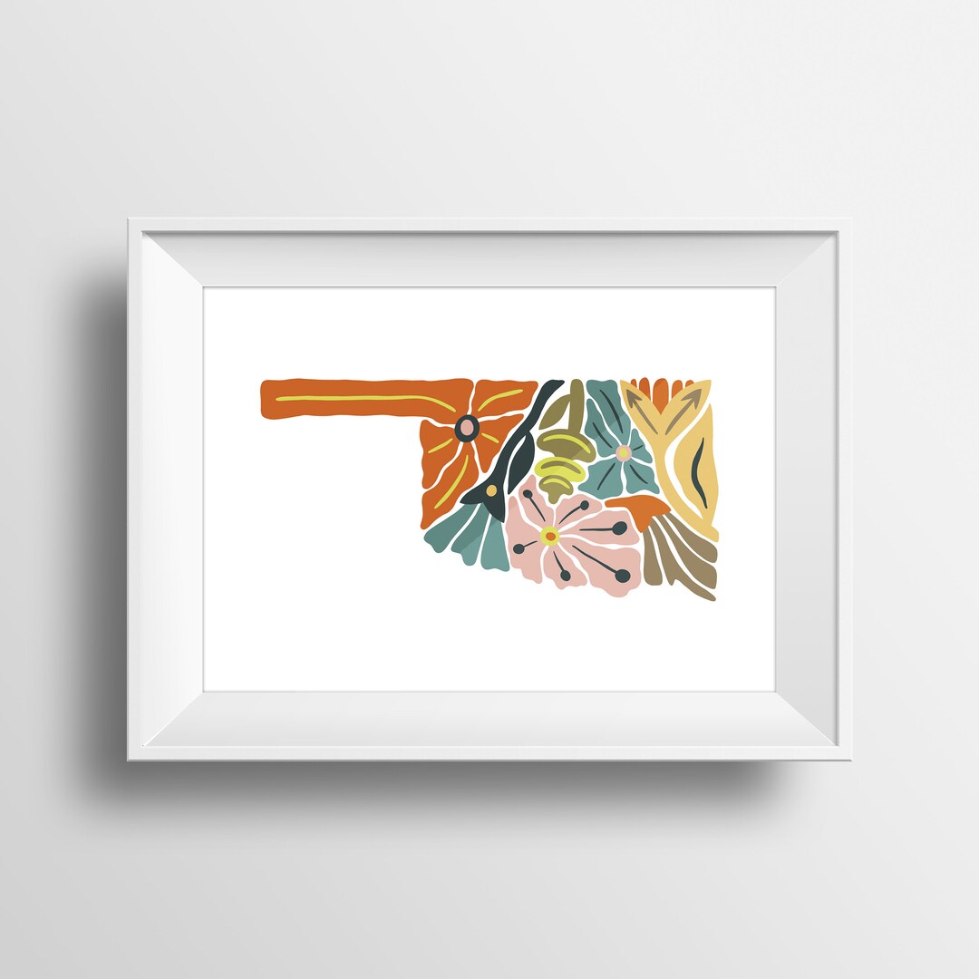 Oklahoma Flower Art Print | OK Print | Oklahoma Wall Art - Etsy